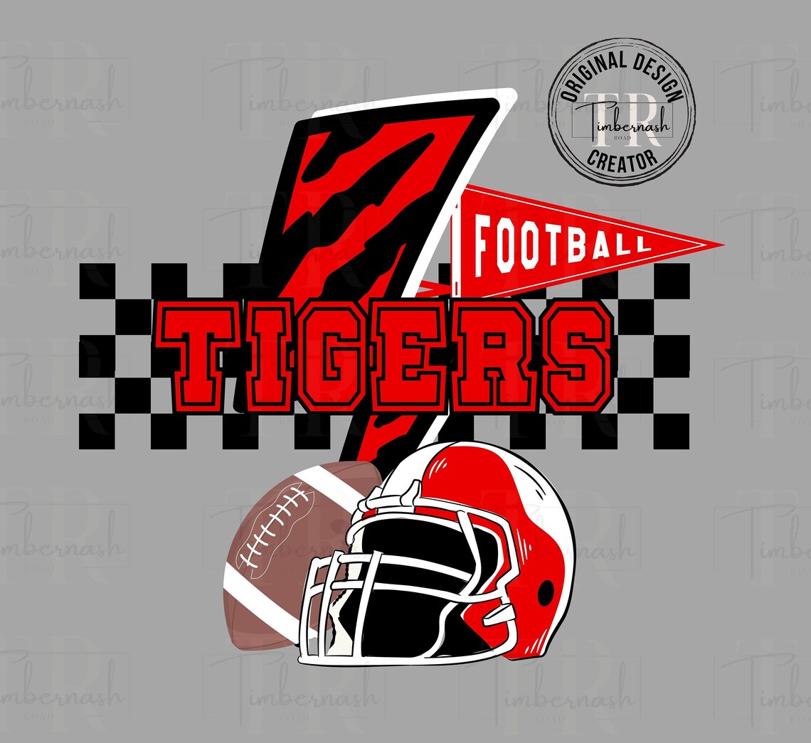Tigers Mascot Football Png Tigers Sublimation Png Red Tigers - Etsy