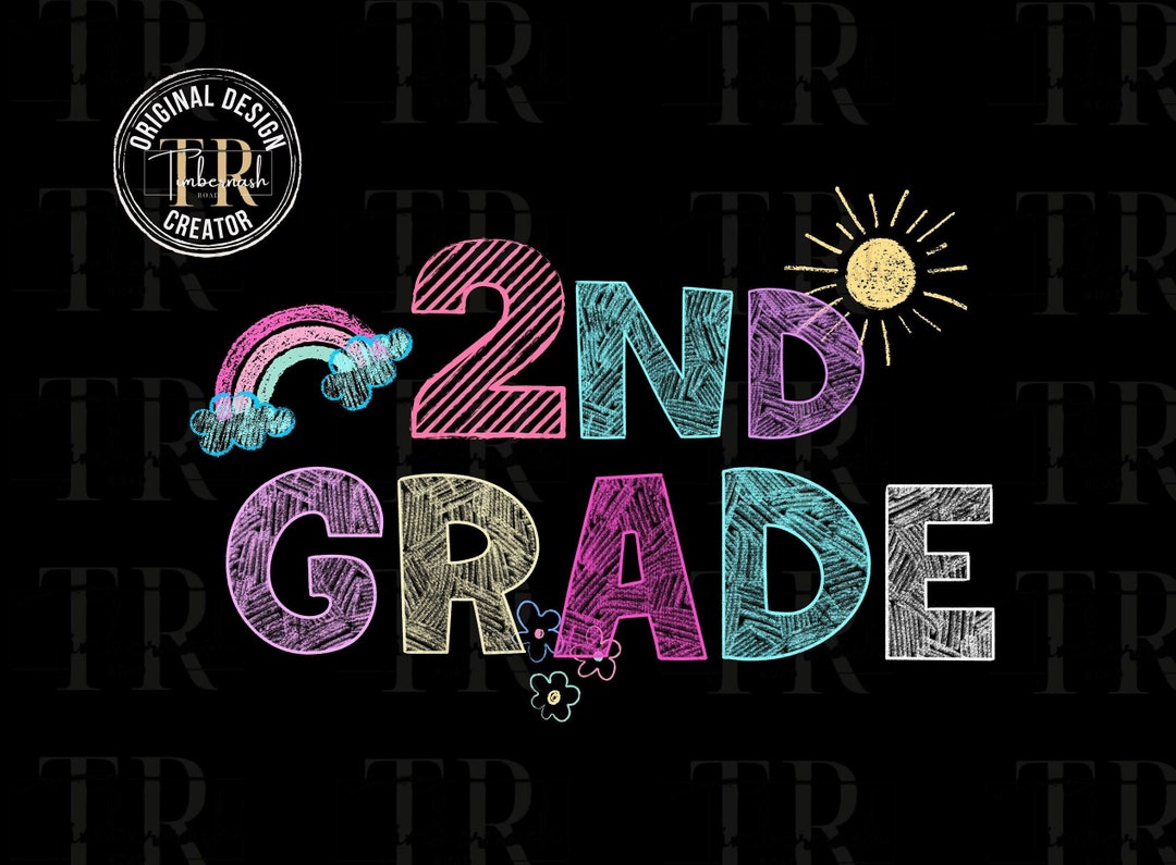 2nd Grade Chalk PNG, Back to School, Second Grade Png, 2nd Grade ...