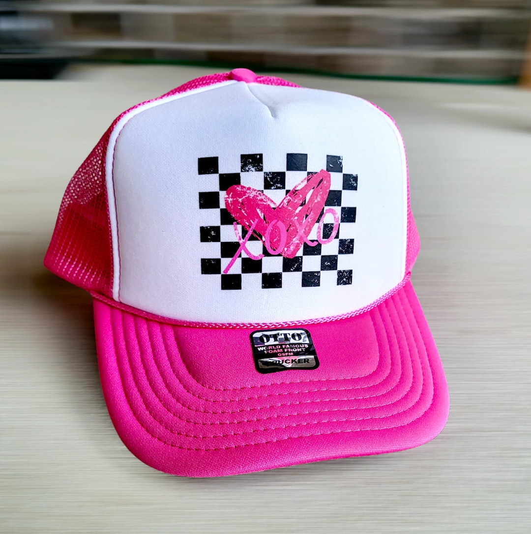 Valentines Trucker Hat, Foam Trucker Hat, Womens Trucker Hat, Checkered ...