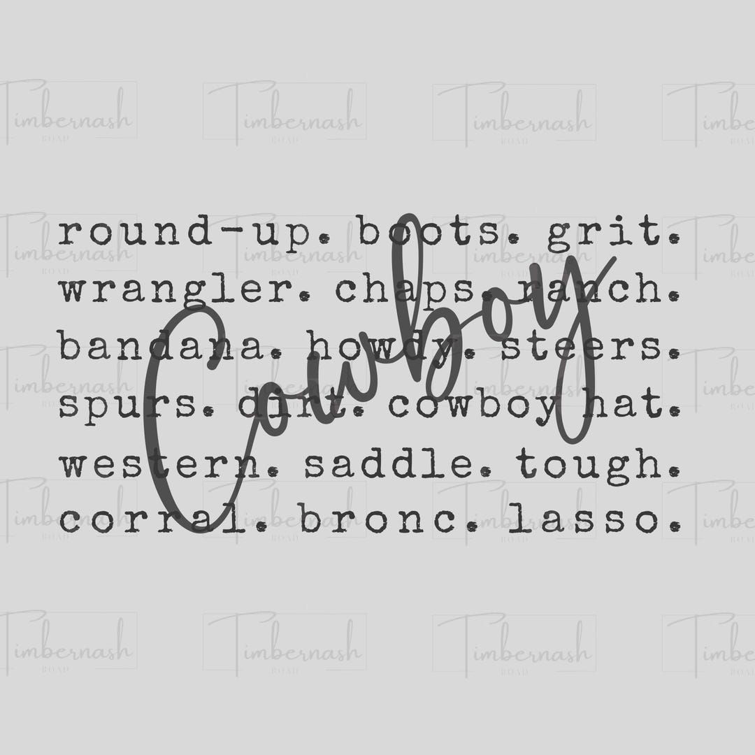 Cowboy Typography PNG, Cowboys Words PNG, Cowboy Png, Cowboy ...