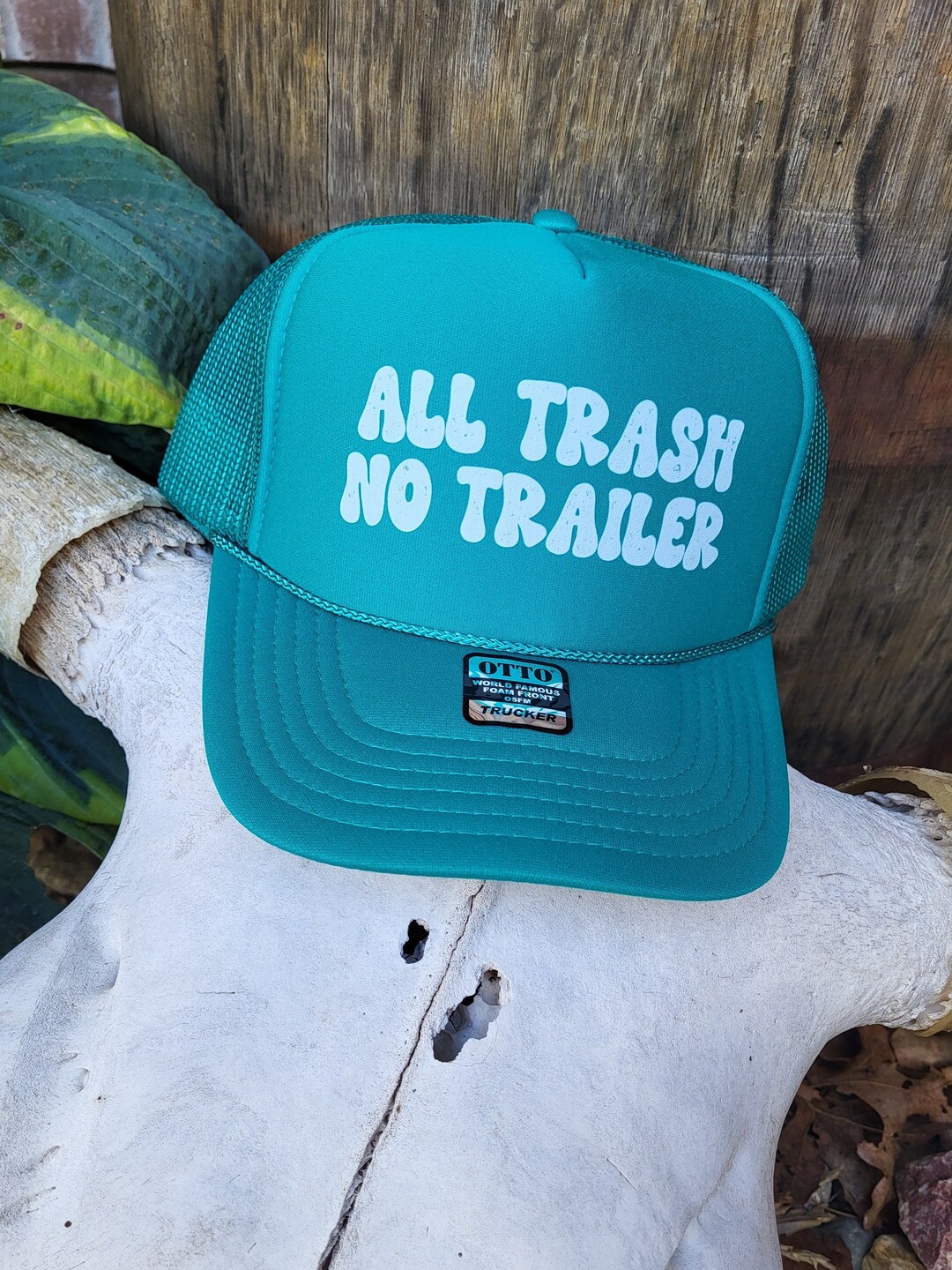 All Trash No Trailer Funny Trucker Hat, Baseball Cap, Camo Trucker Hat ...