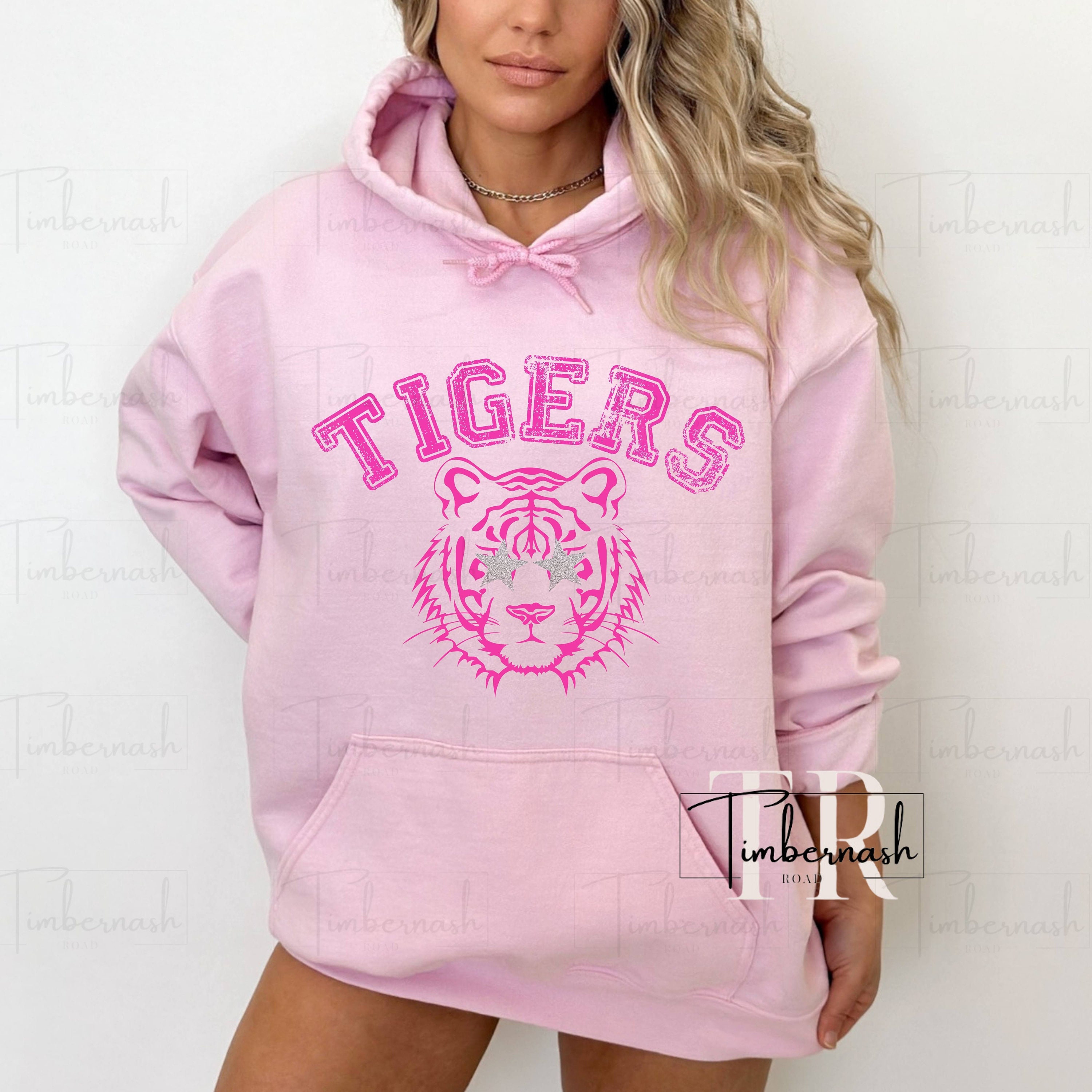Preppy Pink Tigers Mascot Graphic Tee or Sweatshirt Preppy - Etsy