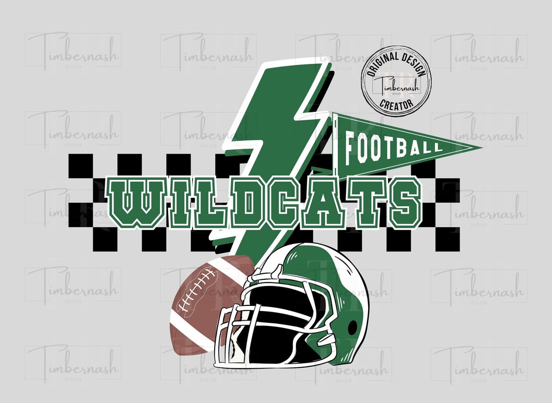 Wildcats Football PNG, Wildcats Football Sublimation, Green Wildcats ...
