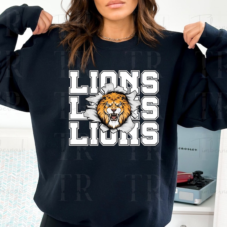 Lions Stacked Mascot PNG, Lions Mascot Sublimation, Lions Football, Game Day, Football Mom ...