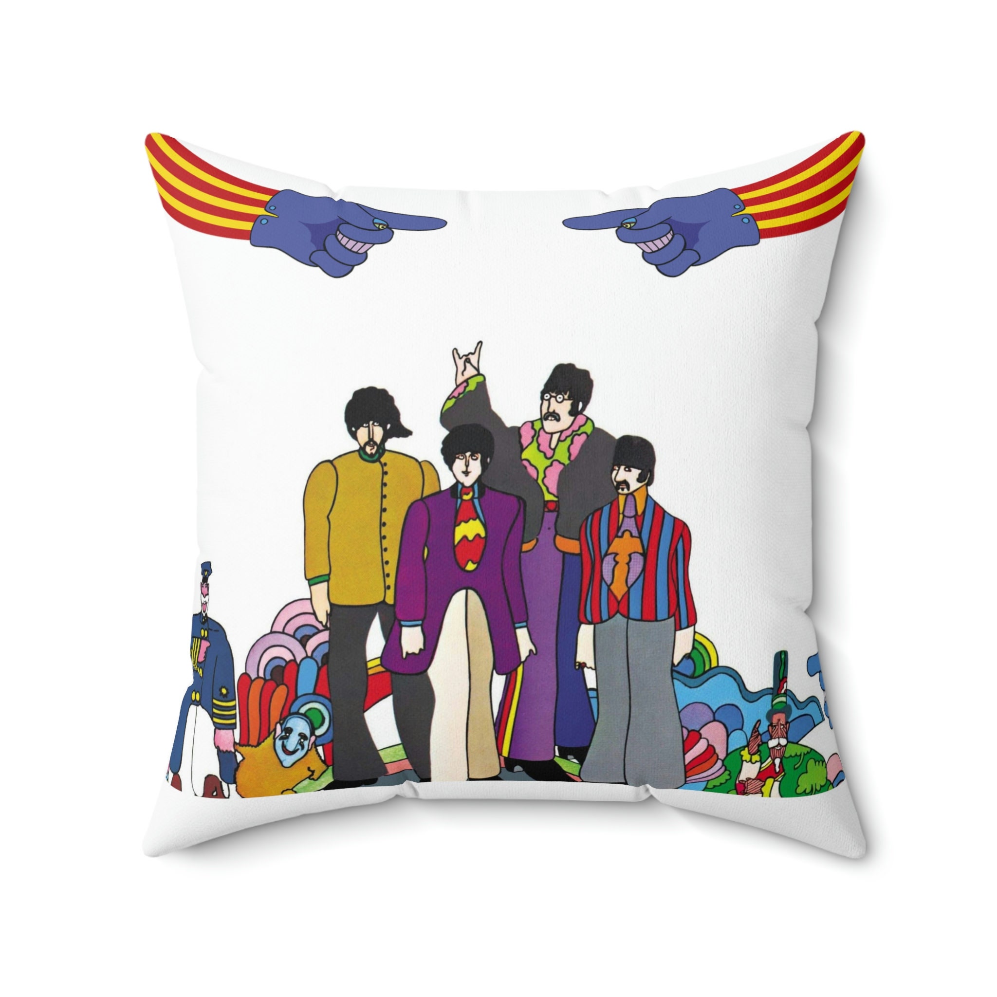 The Beatles Yellow Submarine Square Pillow - 4 Sizes Available - Etsy