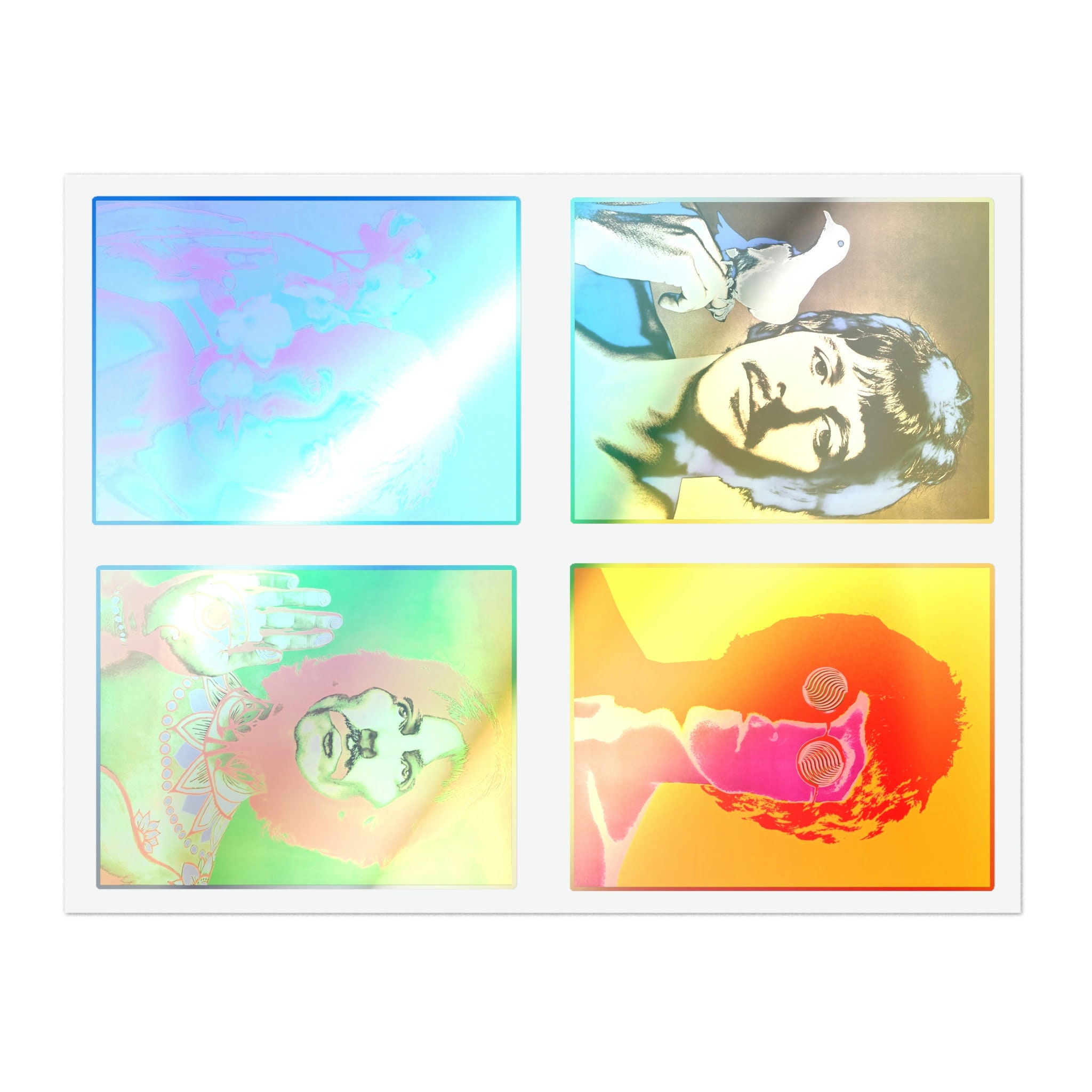 4 Psychedelic Beatles Stickers in Standard, Transparent and Holographic ...