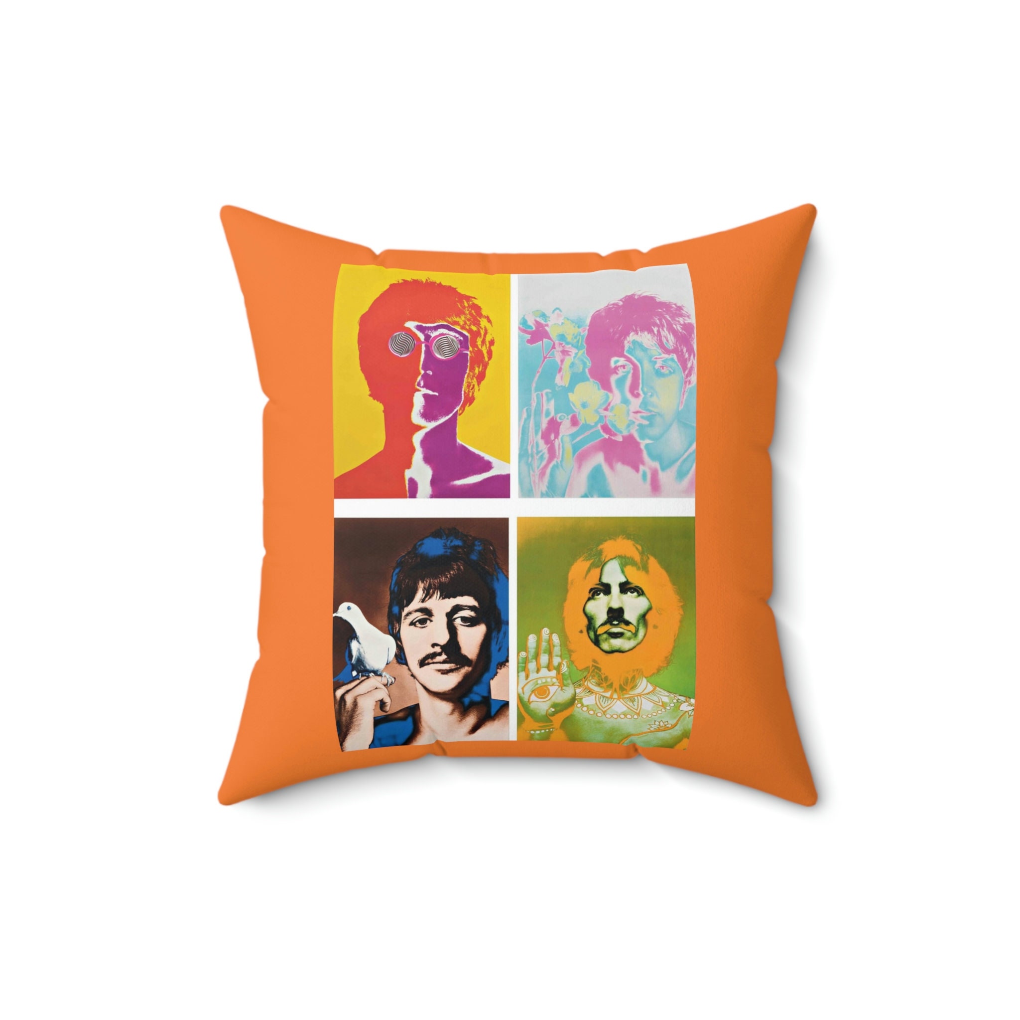 The Psychedelic Beatles Featuring George Harrison Square Pillow 4 Sizes ...