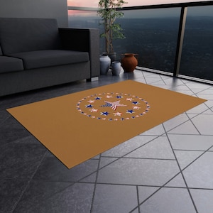 The Stars and Stripes on Brown Outdoor Rug 3 Sizes to Choose From - Etsy