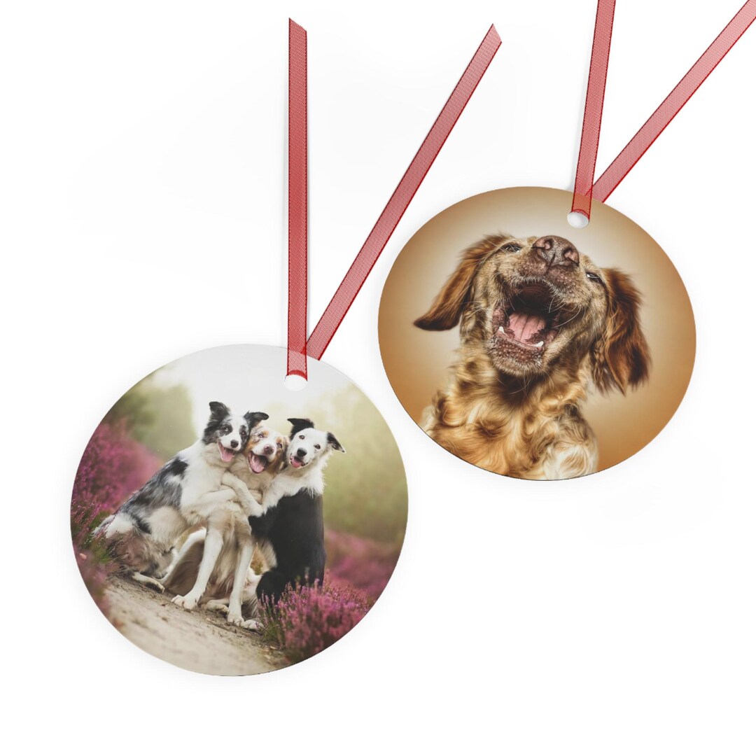 Double-sided Dog Christmas Ornament: Smiling Dogs, Holiday Decor - Etsy