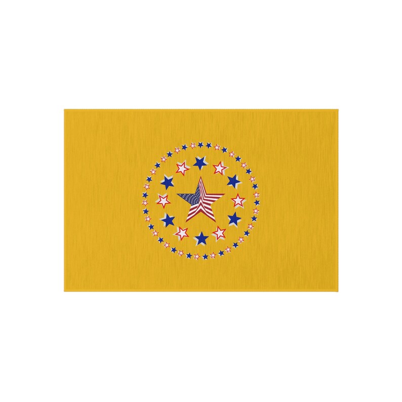 The Stars and Stripes on Yellow Outdoor Rug 3 Sizes to Choose From - Etsy