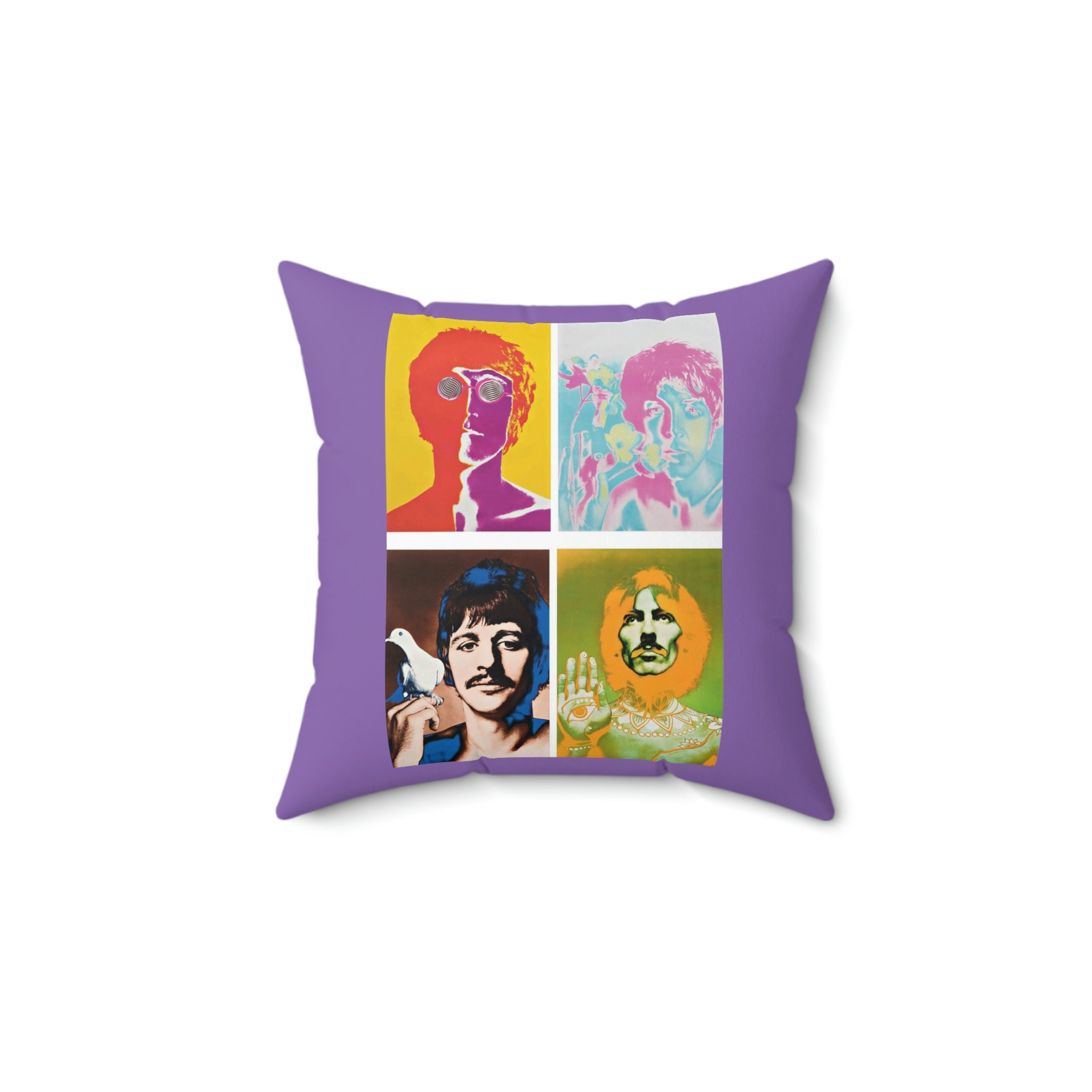 The Psychedelic Beatles Featuring Paul Mccartney Square Pillow - 4 ...