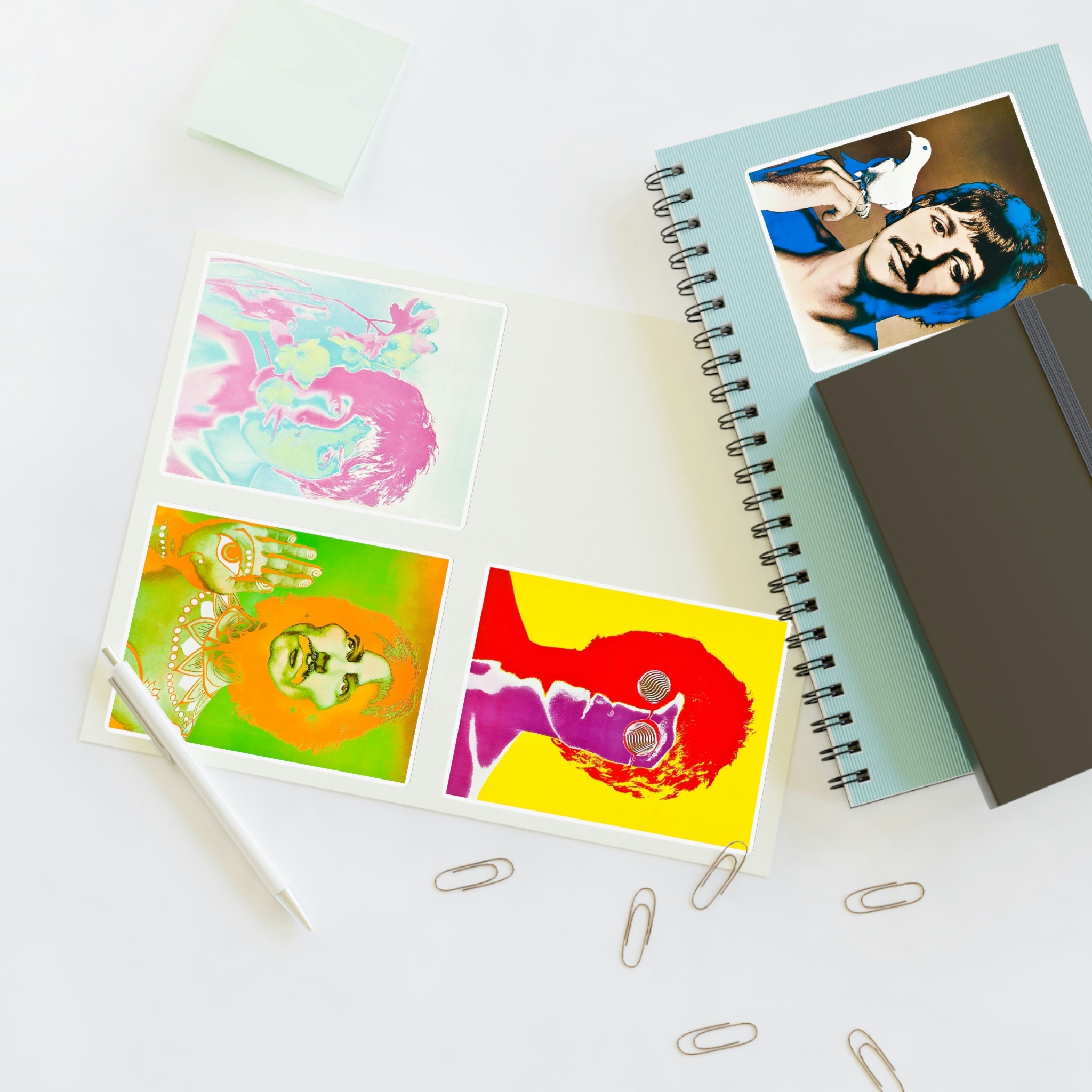 4 Psychedelic Beatles Stickers in Standard, Transparent and Holographic ...