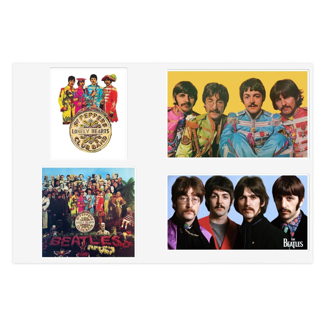 Four Beatles Stickers in Standard, Transparent and Holographic Formats ...