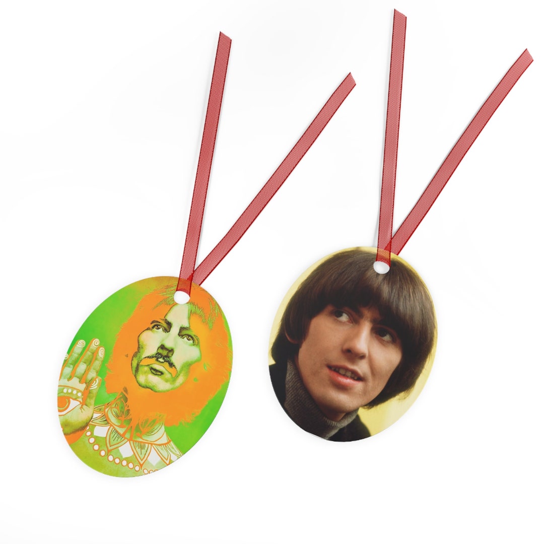 The Psychedelic George Harrison Double Sided Metal Christmas Ornament ...
