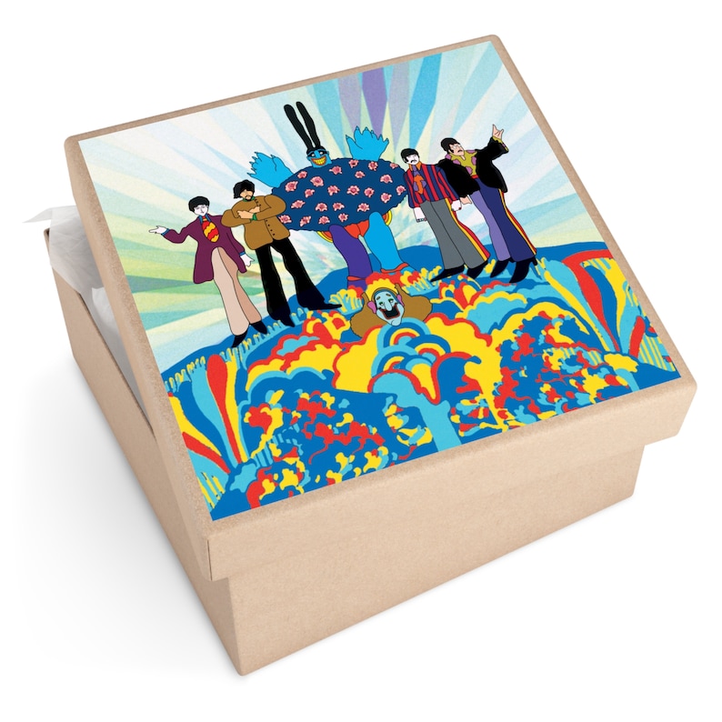 The Beatles With A Happy Blue Meanie Jumbo Vinyl Sticker is Groovy and ...