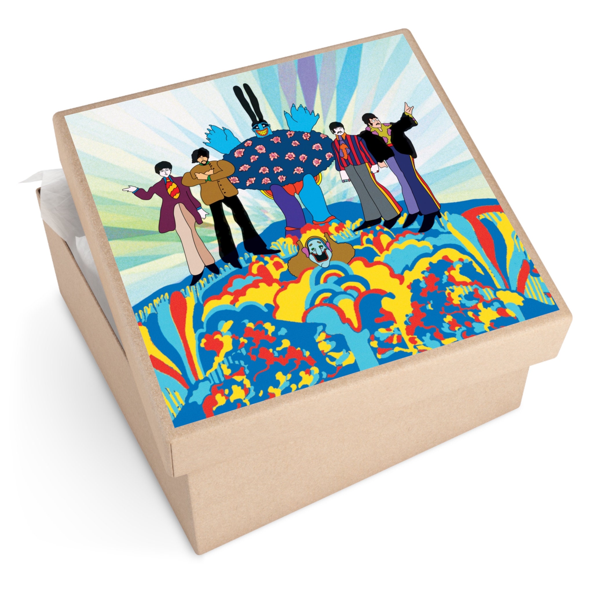 The Beatles With A Happy Blue Meanie Jumbo Vinyl Sticker is Groovy and ...