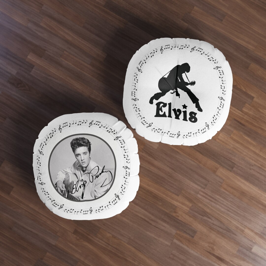 The King of Rock - Elvis Presley - Double Sided Round Floor Pillow Will ...
