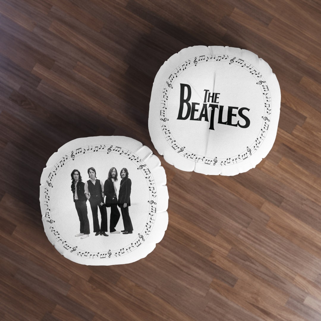 The Beatles Floor Pillow: Black and White, Double Sided, Vintage Art - Etsy