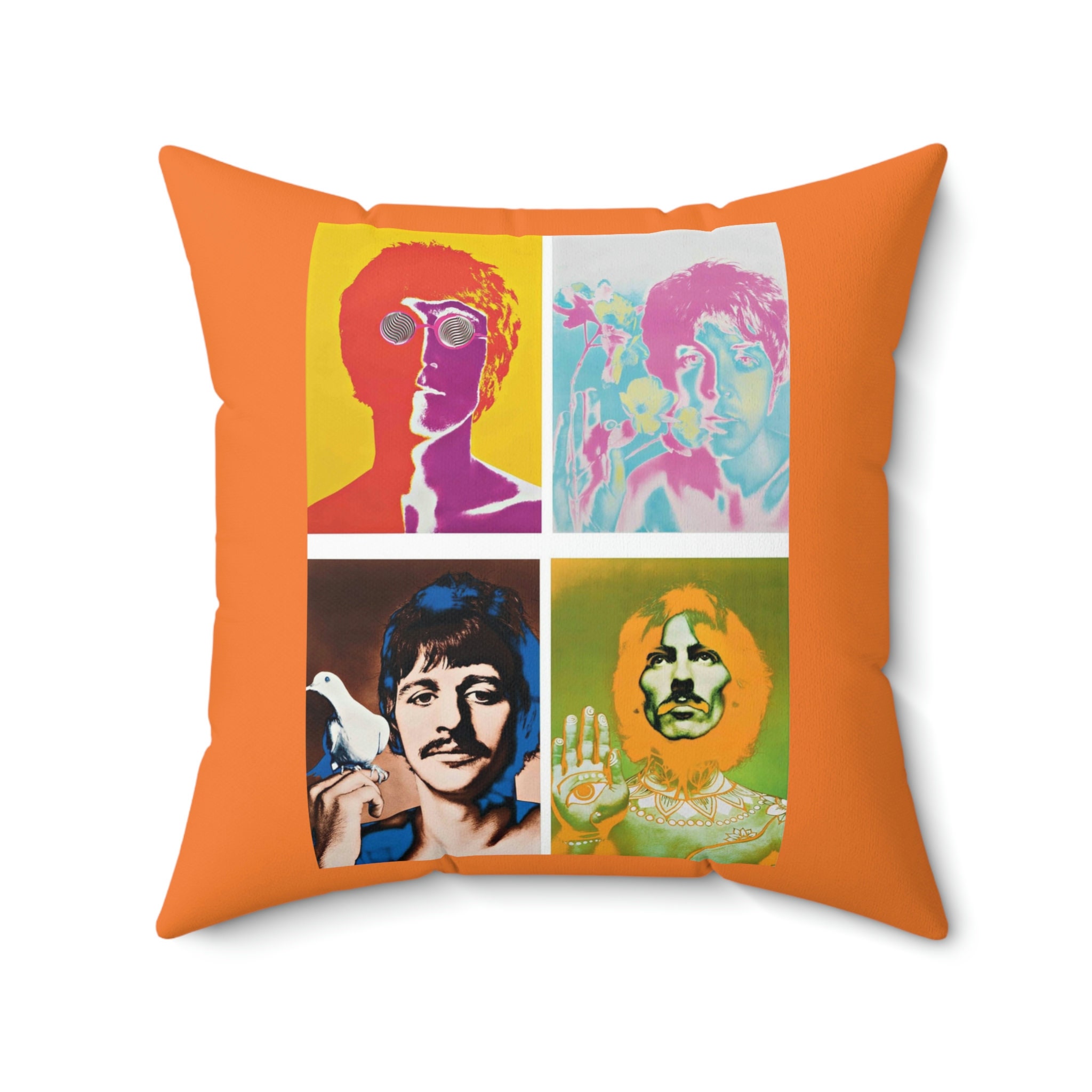 The Psychedelic Beatles Featuring George Harrison Square Pillow 4 Sizes ...