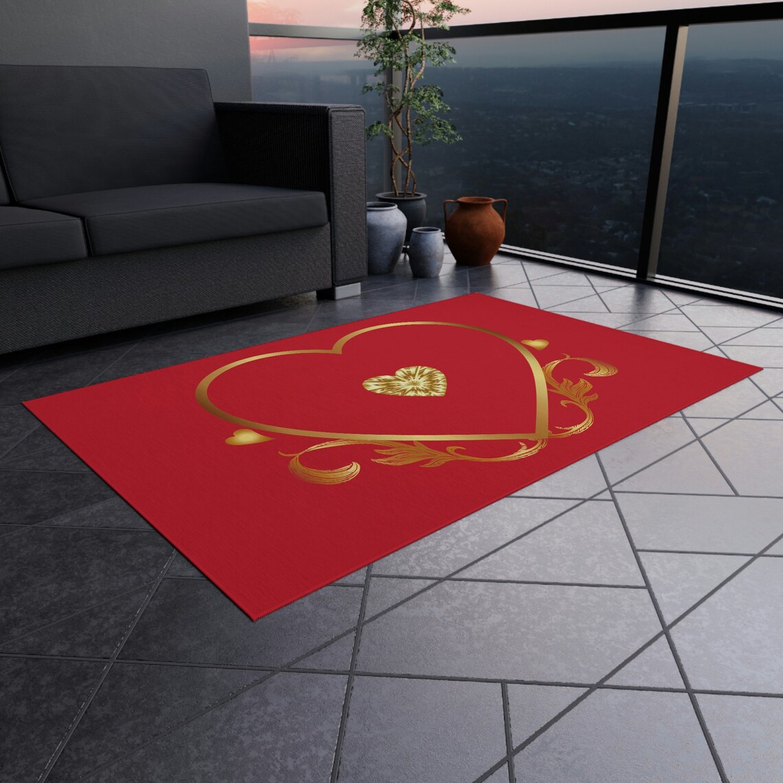 A Heart of Gold Outdoor Rug 3 Sizes to Choose From - Etsy