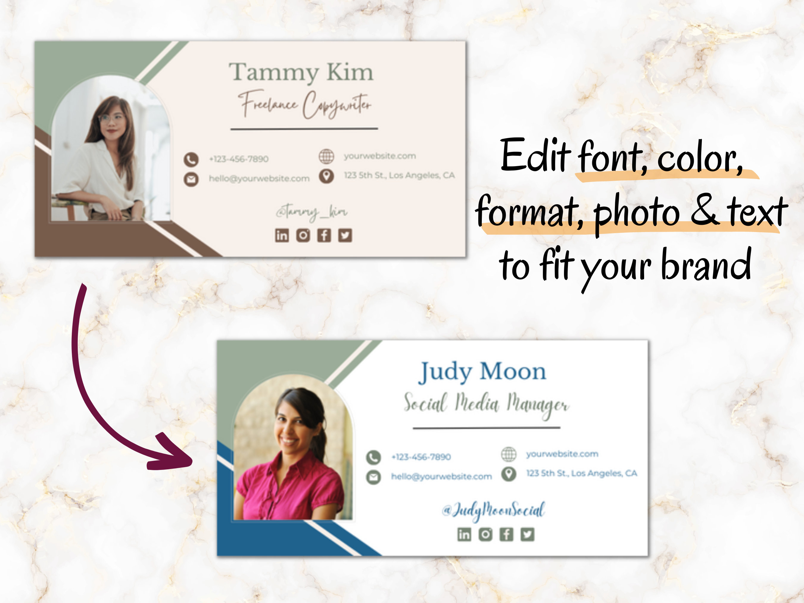 Email Signature Template, Email Signature Bundle, Editable Canva Email ...