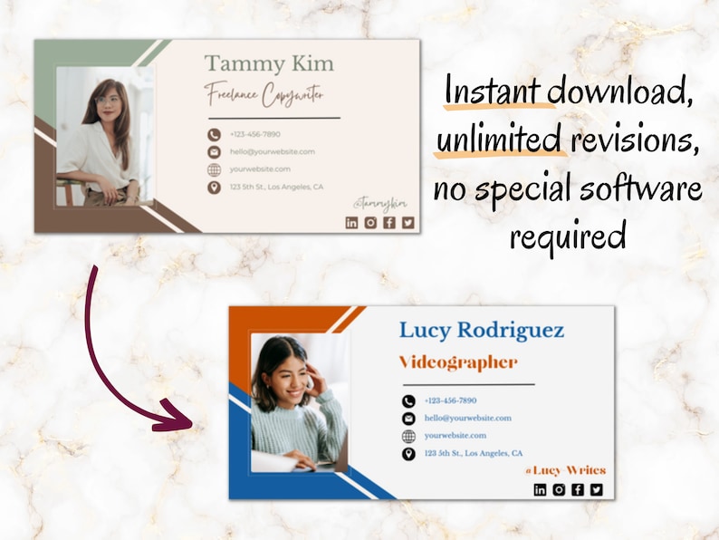 Email Signature Template, Email Signature Bundle, Editable Canva Email ...