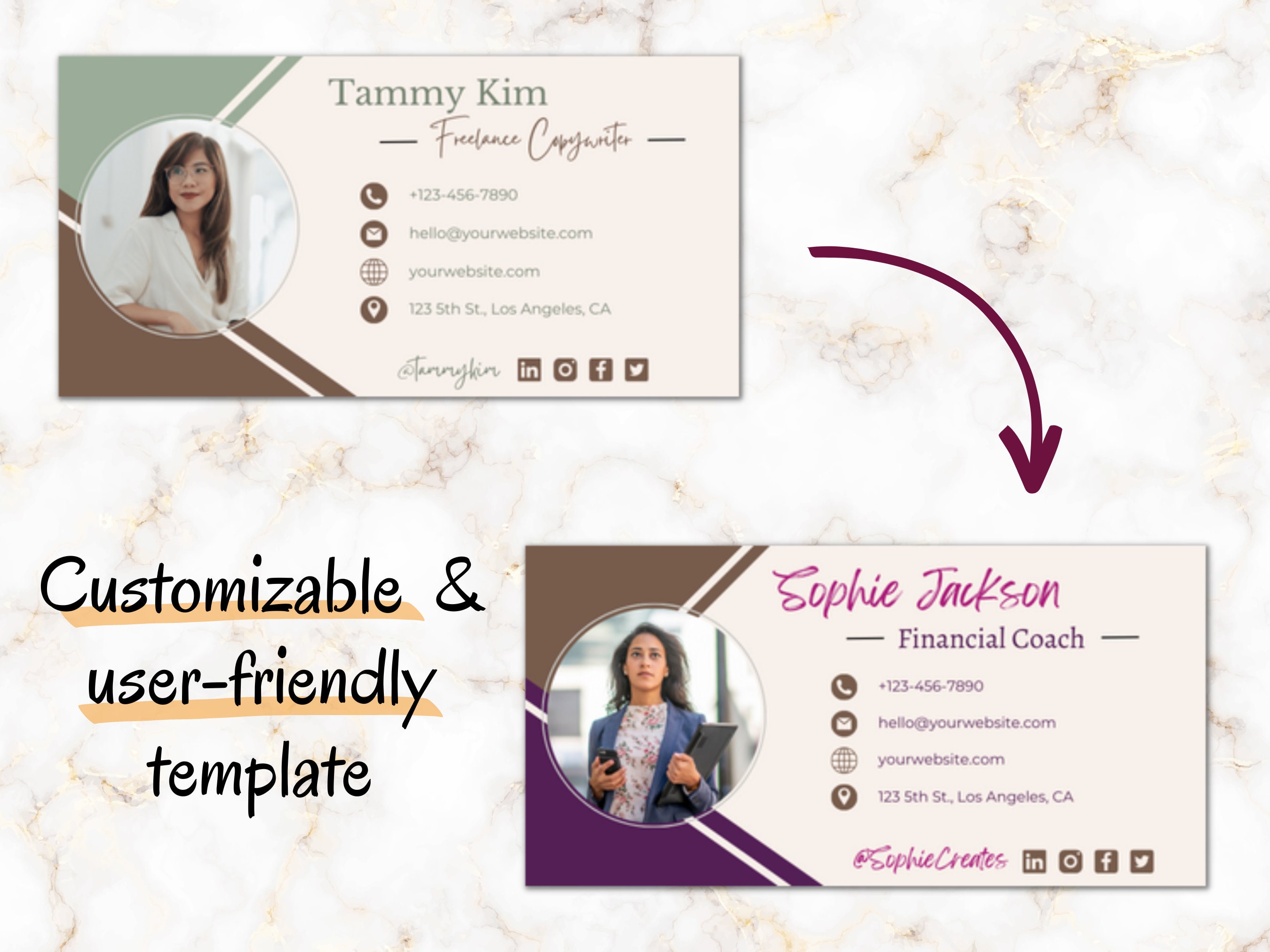 Email Signature Template, Email Signature Bundle, Editable Canva Email ...