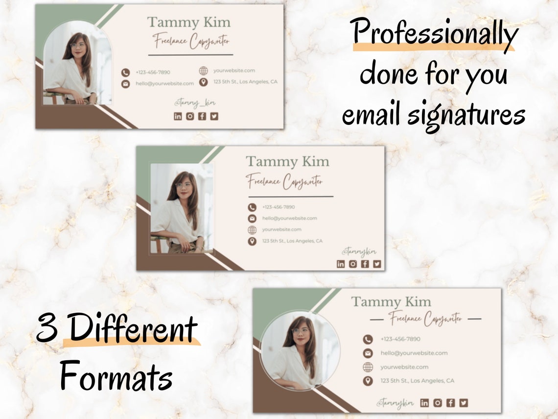 Email Signature Template, Email Signature Bundle, Editable Canva Email ...