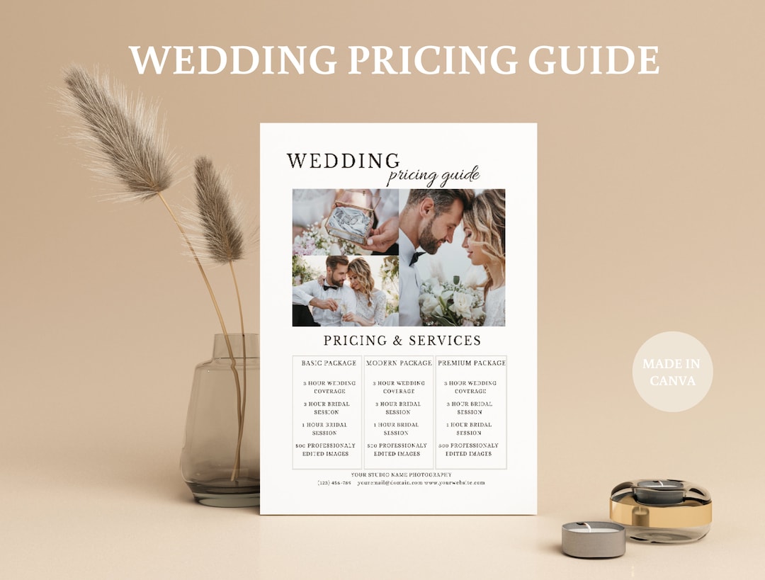 Wedding Photography Pricing Template Wedding Pricing Guide List ...