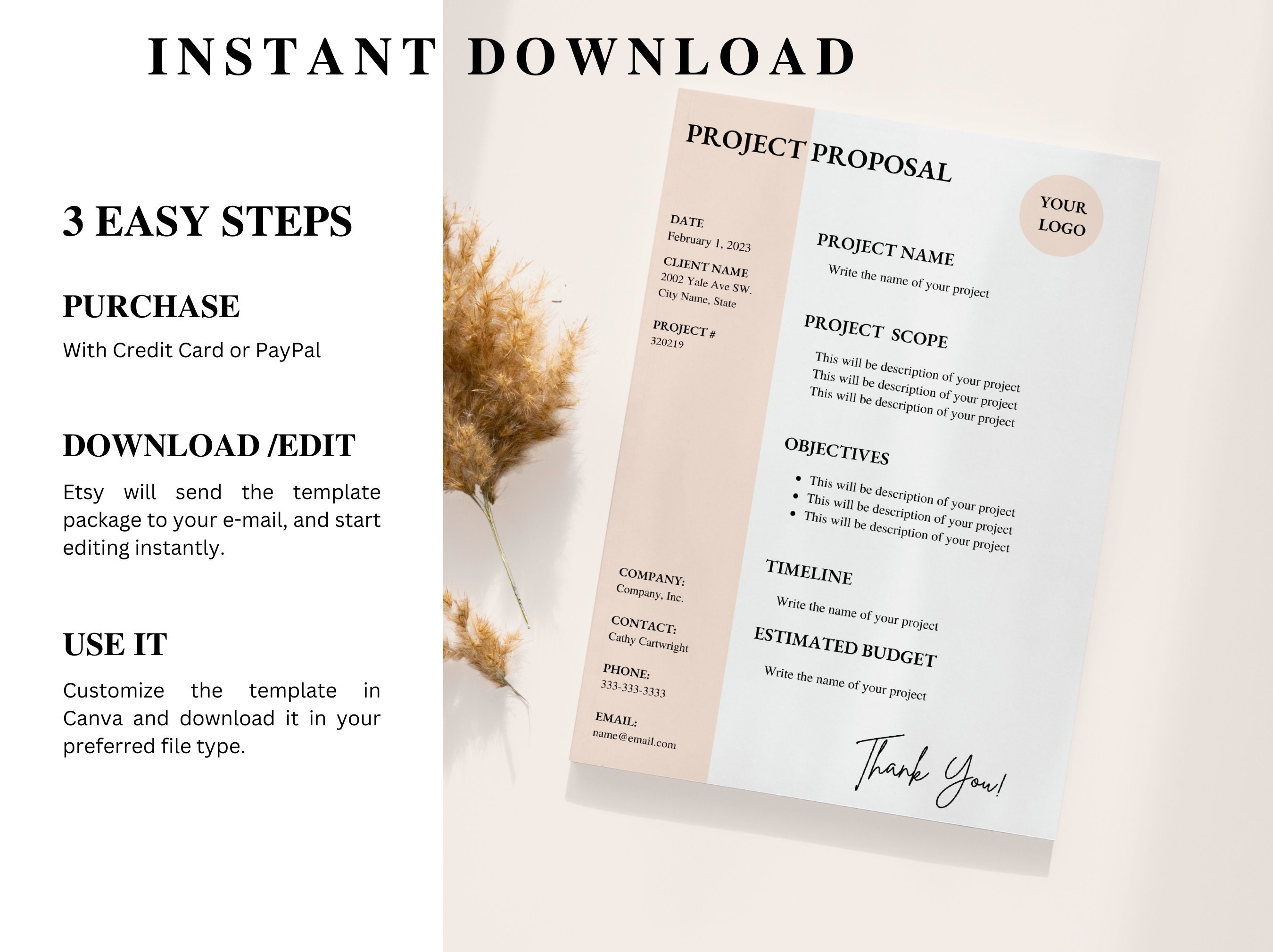 Project Proposal Minimal 1 Page Simple Project Proposal Template Basic ...