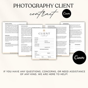 Photography Client Contract Template Photography Forms Client Agreement ...