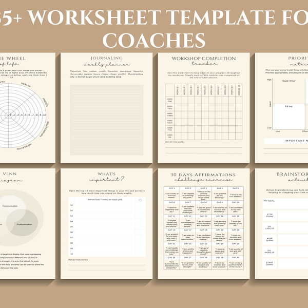 Coaching Worksheet - Etsy
