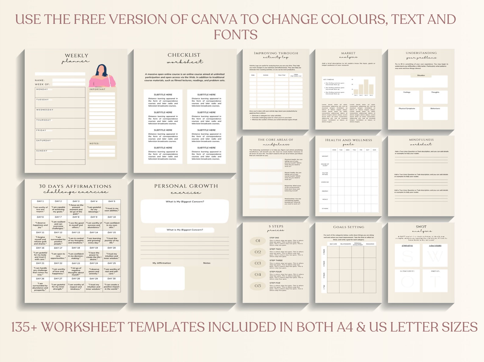 Buy Coaching Worksheet Canva Templates Coaching Canva Templates Online ...
