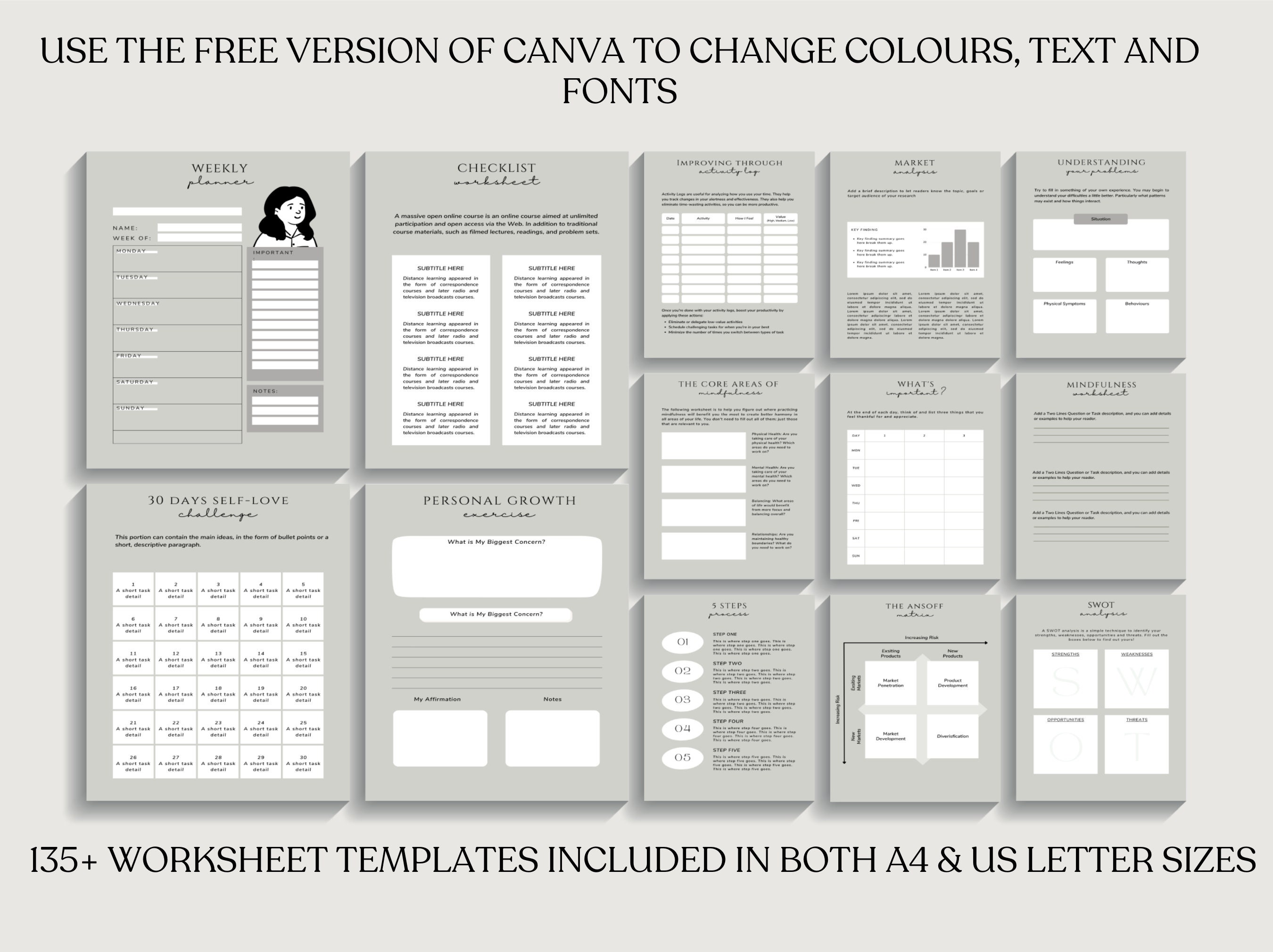 Coaching Worksheet Canva Templates Coaching Canva Templates - Etsy