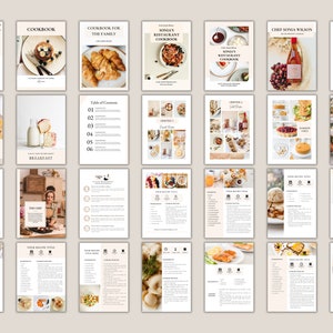 Cookbook Template Recipe Book Template Editable Canva Ebook Recipe Card ...