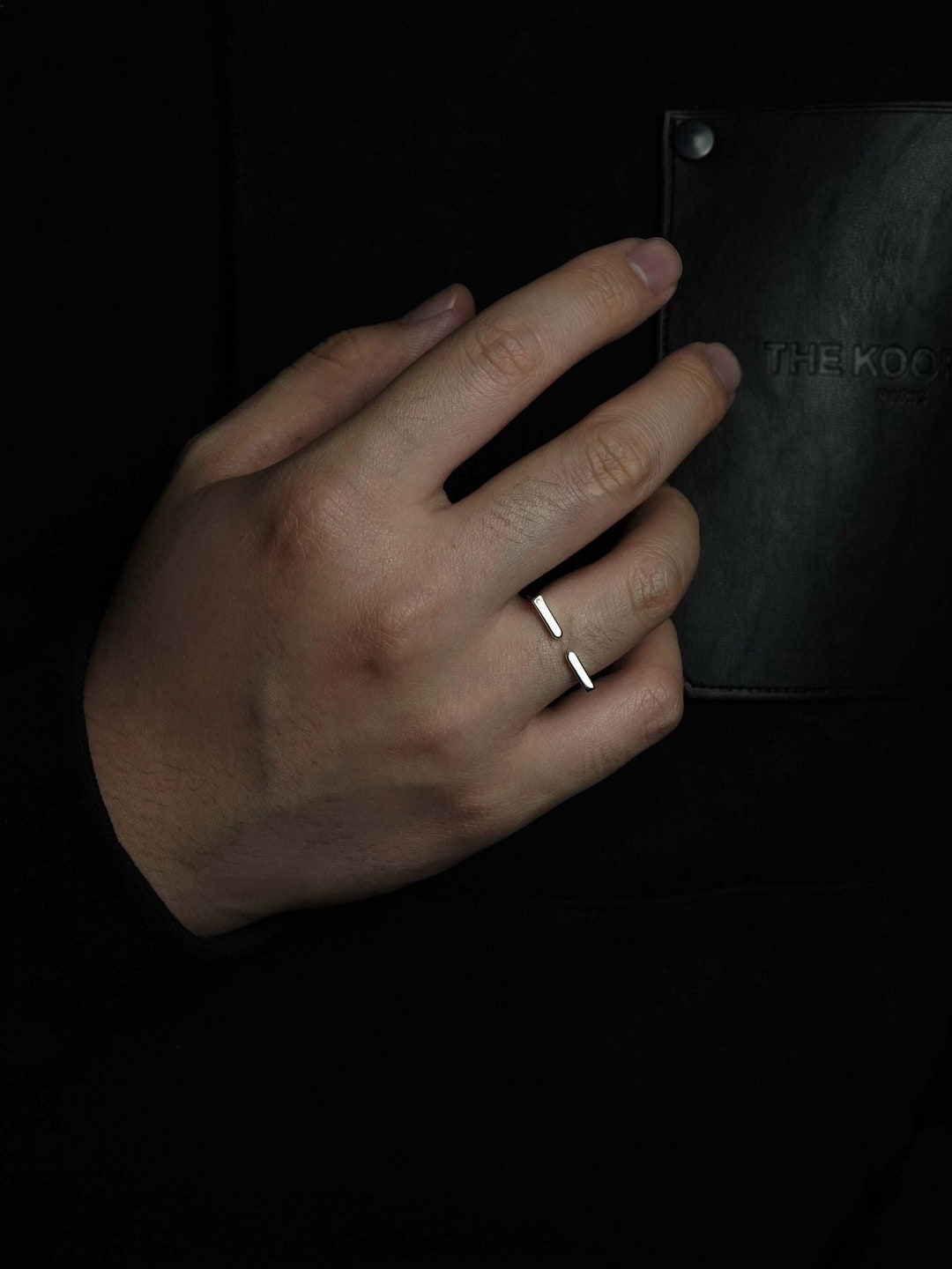 Open Bar Ring Sterling Silver Ring Morden Geometric Ring Simple Everyday Ring Geometric ...