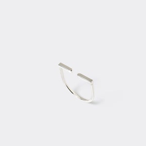 Open Bar Ring Sterling Silver Ring Morden Geometric Ring Simple ...