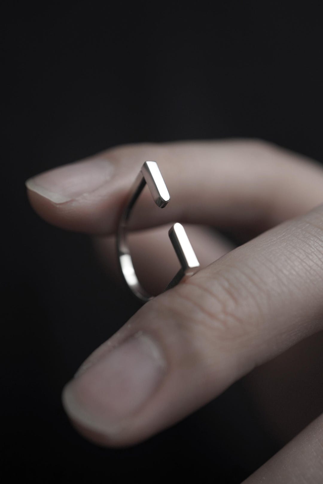 Open Bar Ring | Sterling Silver Ring | Morden Geometric Ring | Simple ...