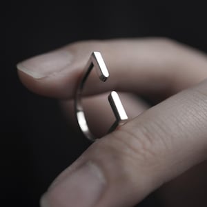 Open Bar Ring | Sterling Silver Ring | Morden Geometric Ring | Simple Everyday Ring | Geometric ...