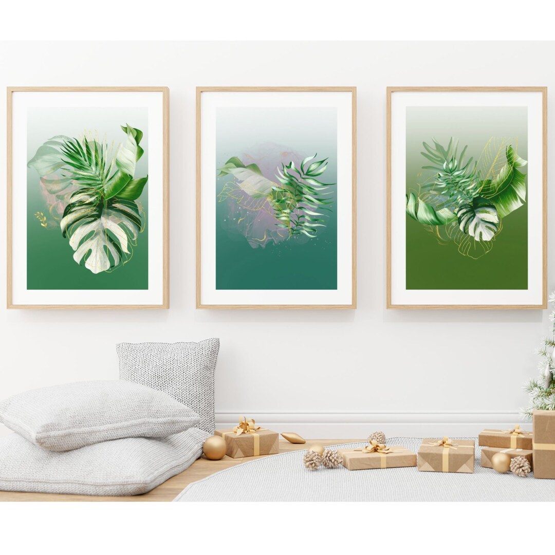 Emerald Green Monstera House Plant Extra Large Wall Art- Gift for Wife ...