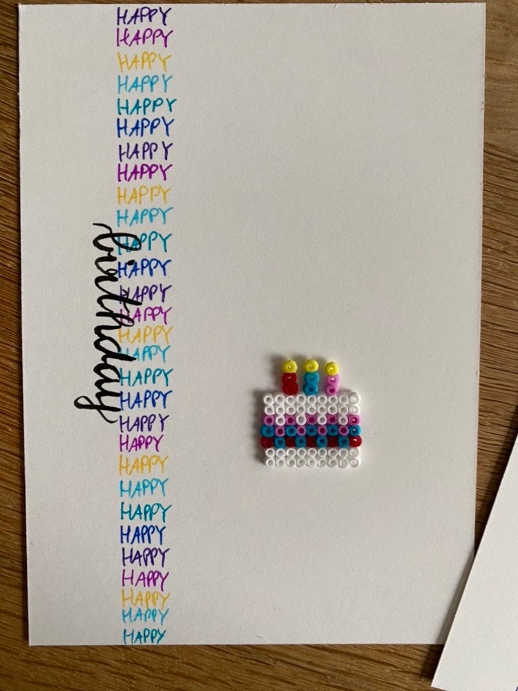 Postcard Birthday Happy Birthday Iron-on Beads - Etsy