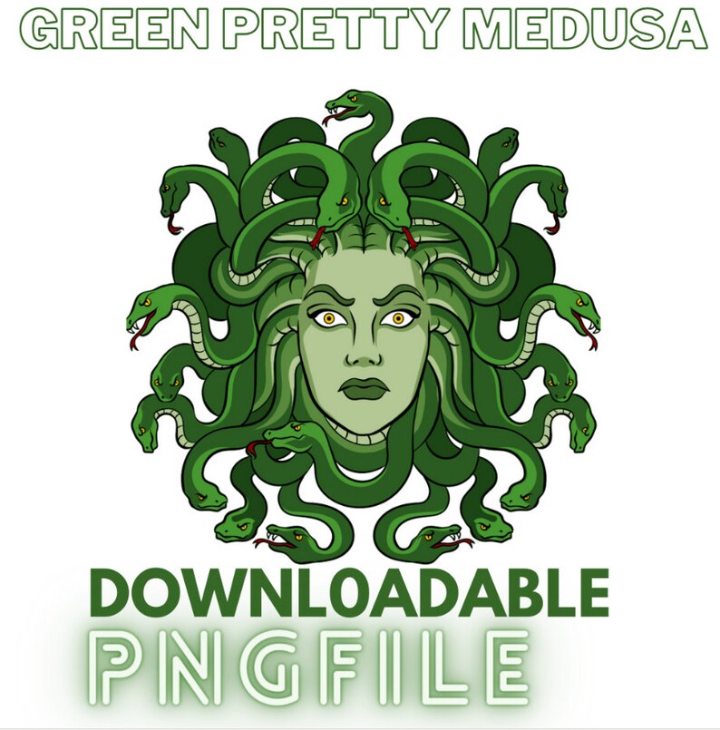 Medusa Png Svg Downloadable File With 20 Snakes Good for - Etsy