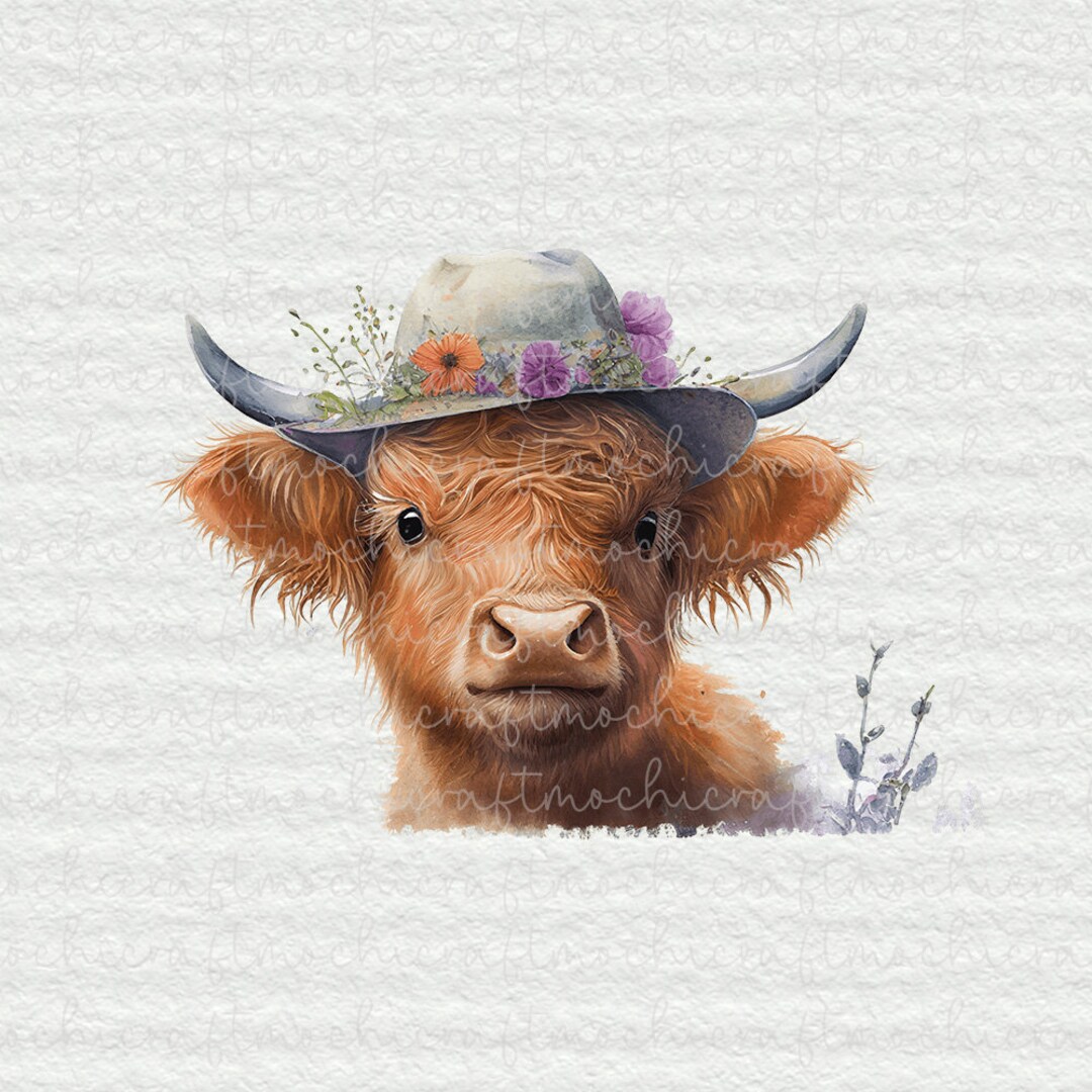 Highland Cow Png Watercolor Clipart Highland Cow Baby Baby - Etsy
