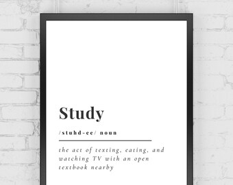 Study Definition Poster - Etsy Australia