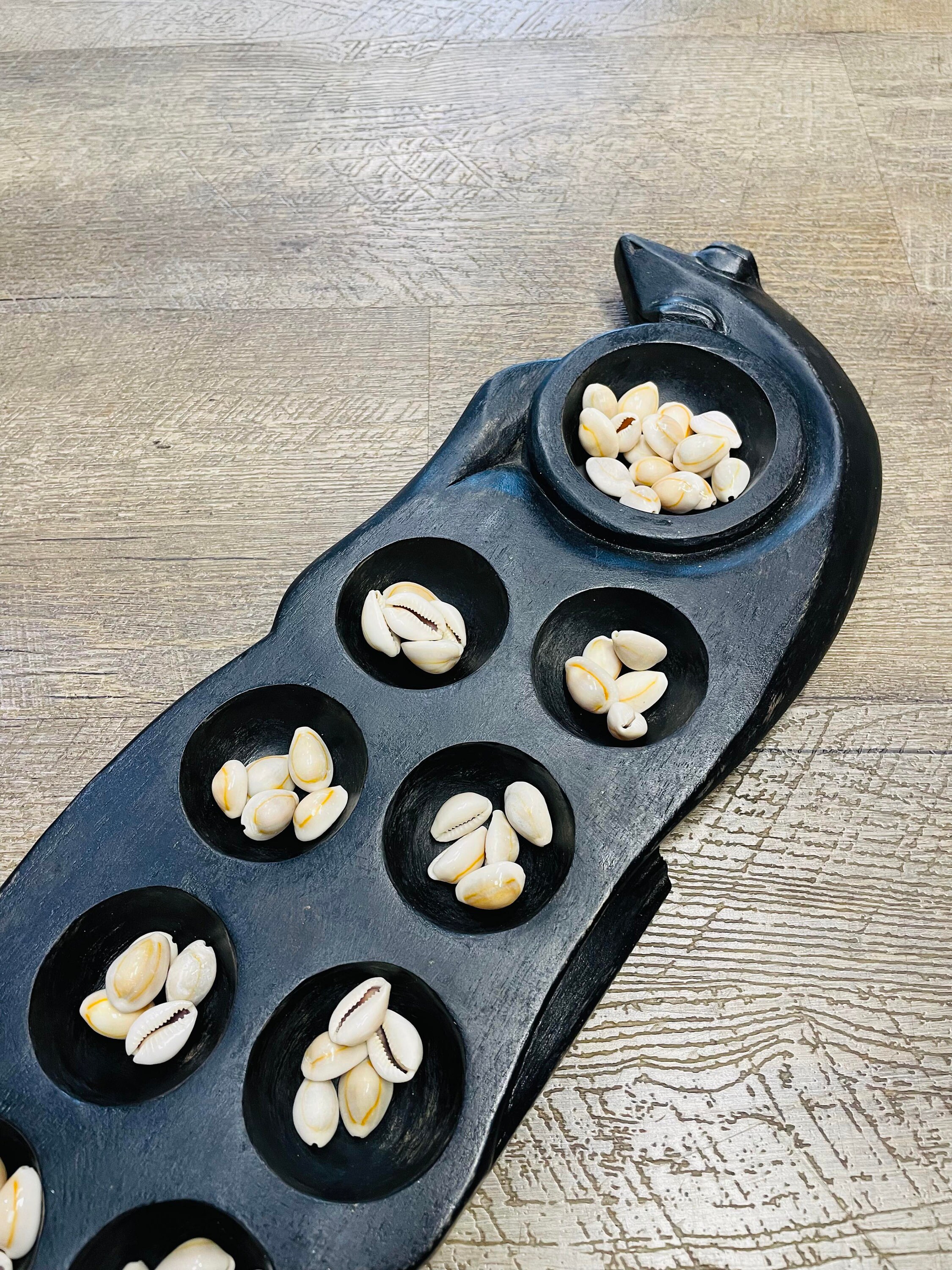 Sungka Mancala Philippine Carved Wood Board Game With Shells 27 Long ...