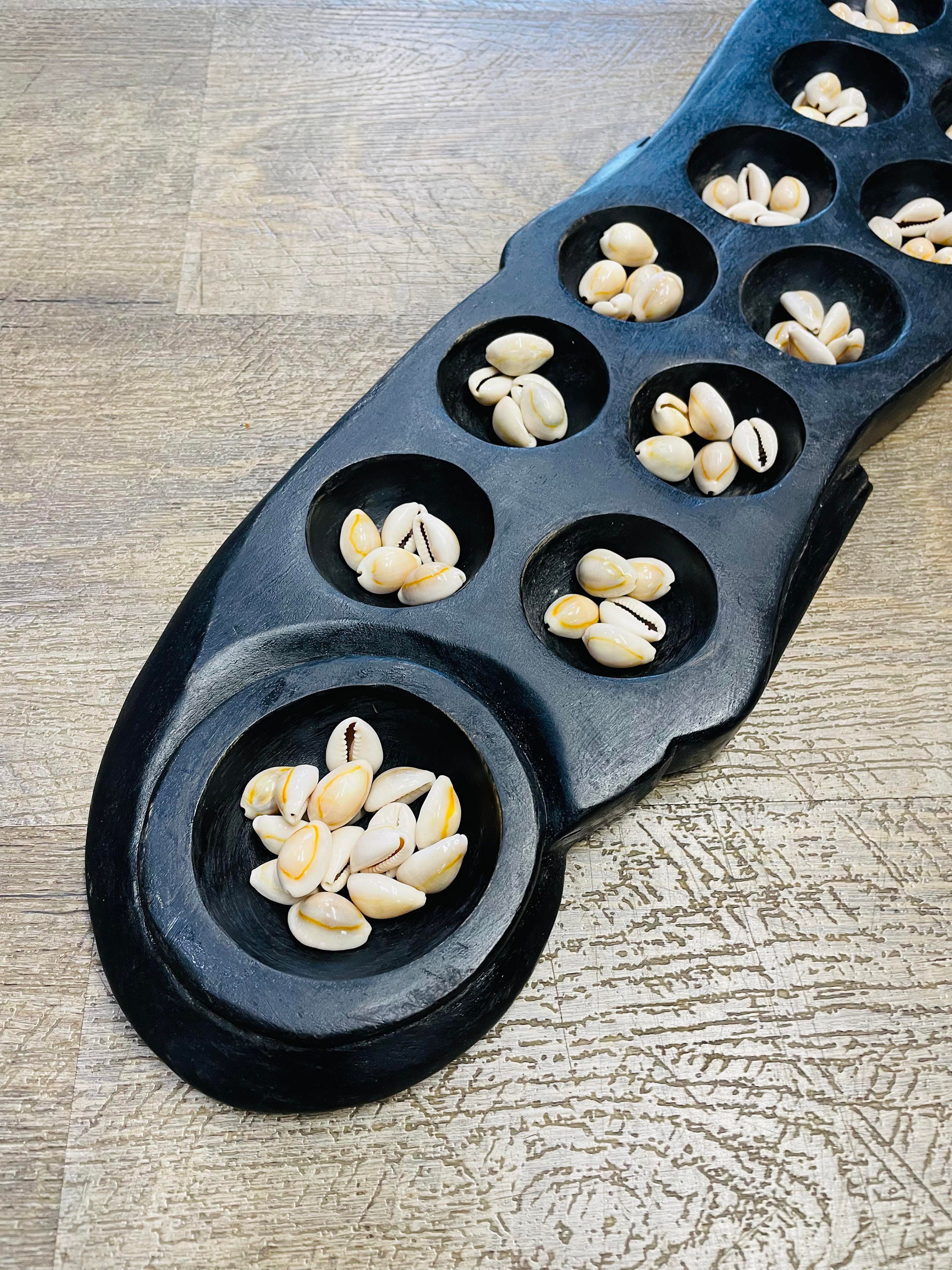 Sungka Mancala Philippine Carved Wood Board Game With Shells 27 Long ...