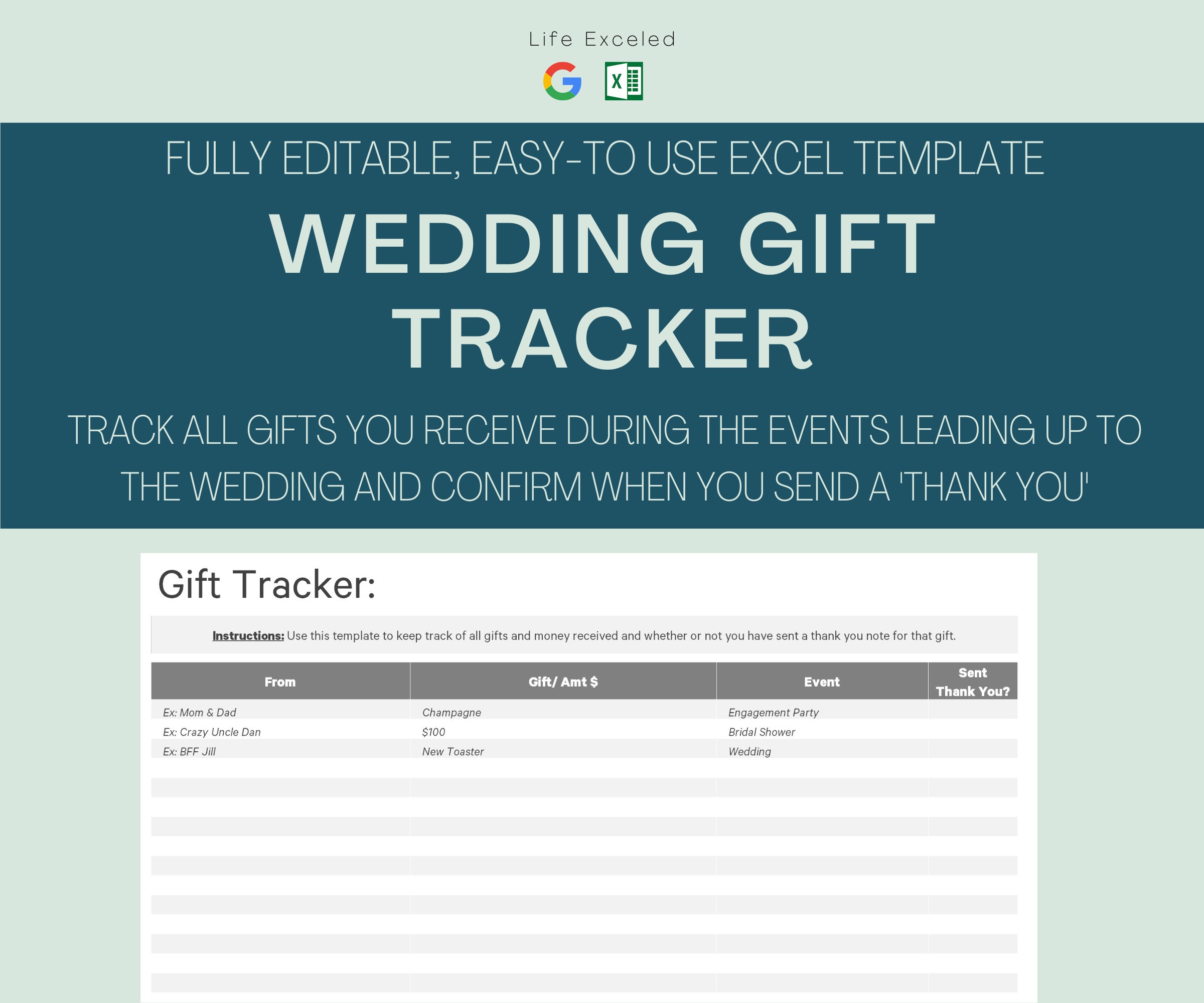 Wedding Gift Tracker - Etsy