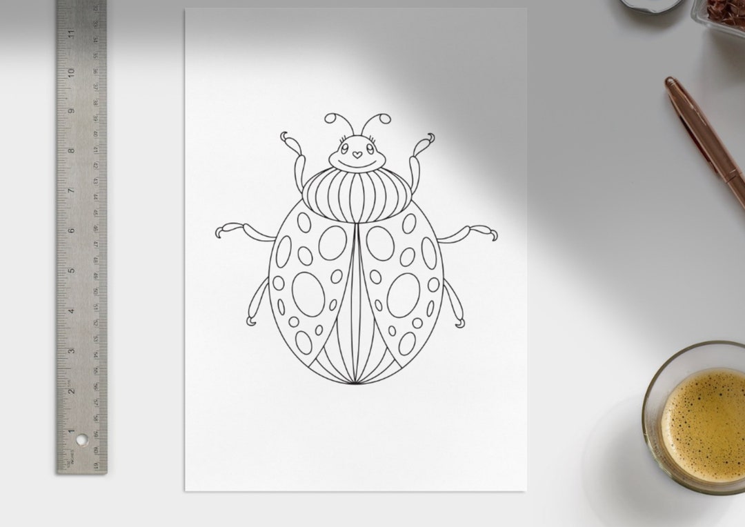 13 Adult Coloring Pages/sheets, Mix Designs Bug Insects, Colouring ...