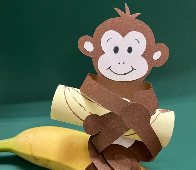 Kindergeburtstag Einladung Affe zum selber basteln (DIY) - Etsy.de