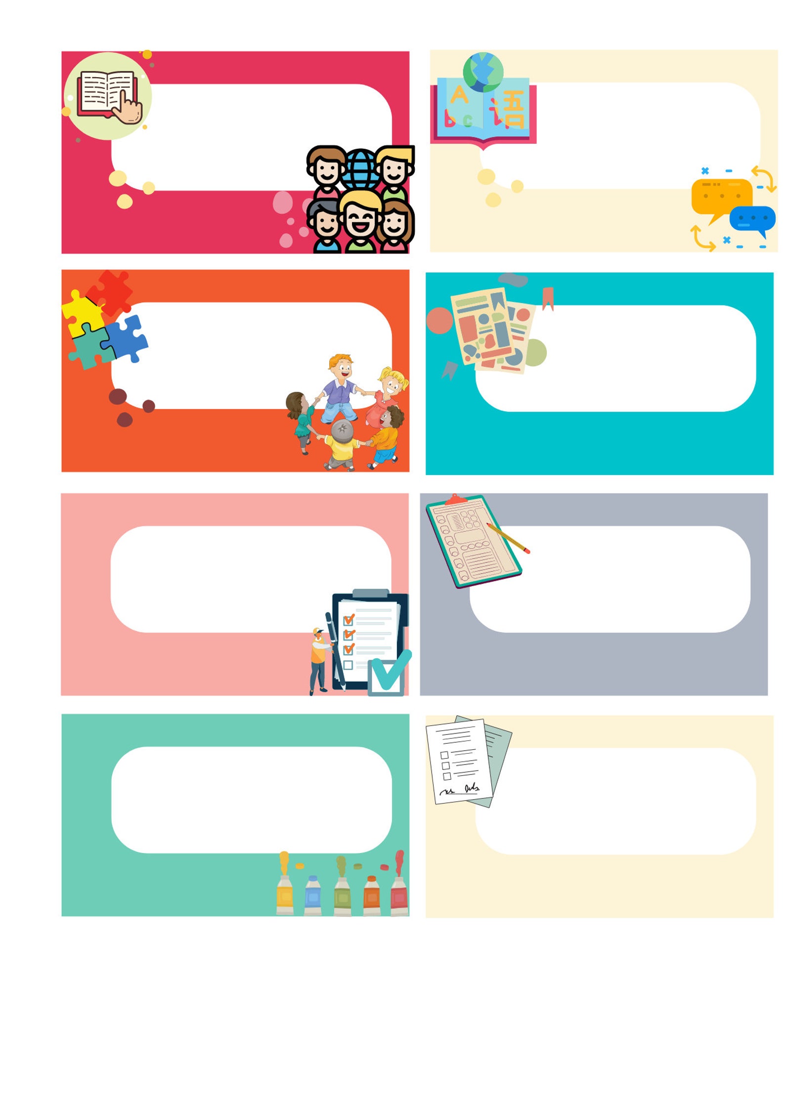 School Subject Labels Printable - Etsy